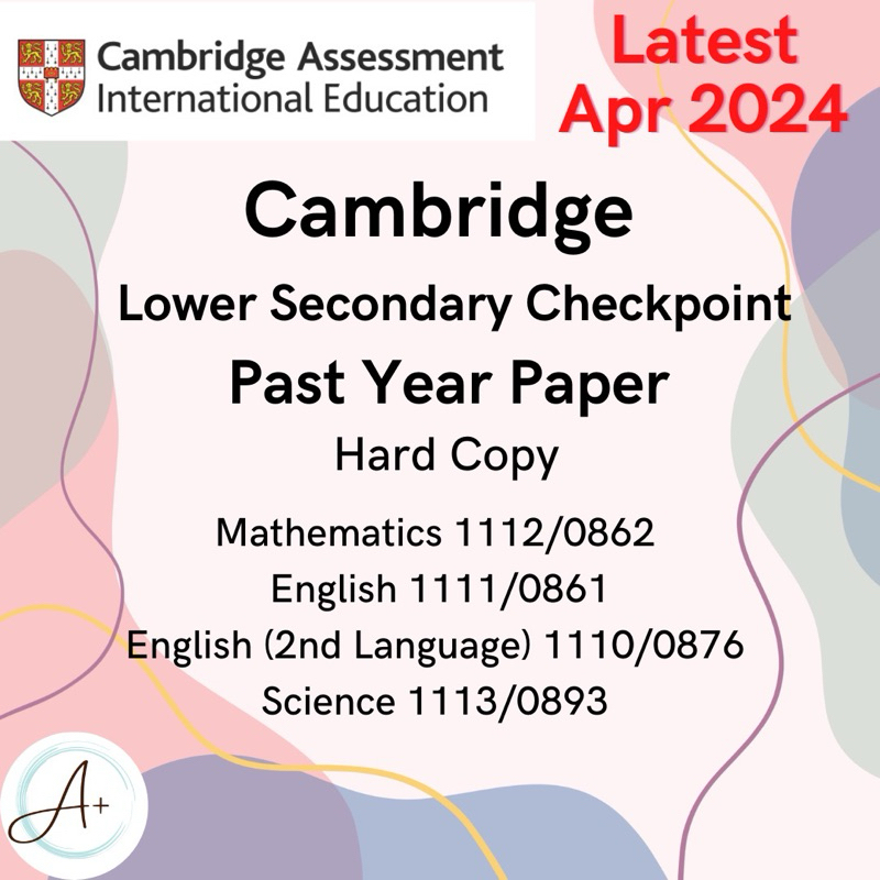 [Hardcopy]Cambridge Lower Secondary Checkpoint Past Year Paper + Answer ...