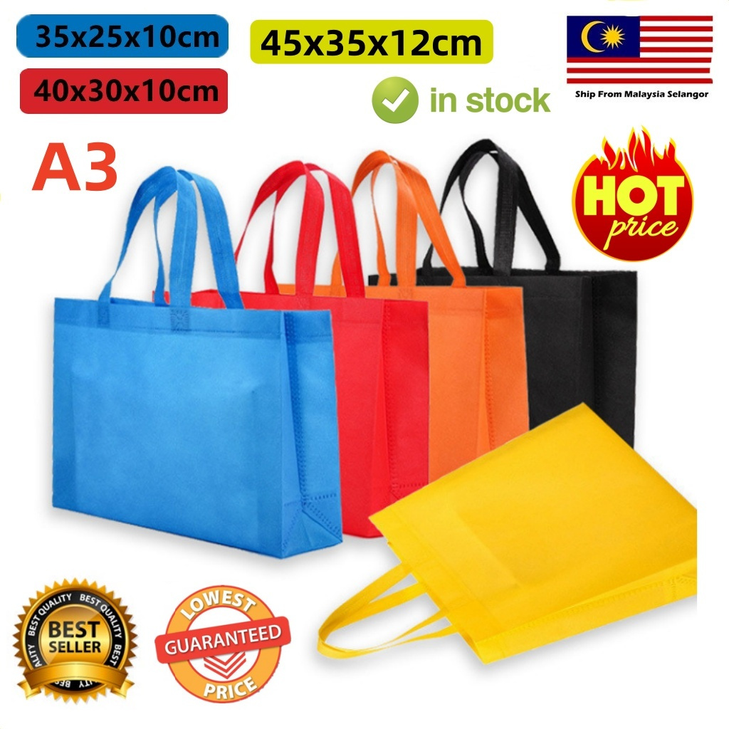 A3 Plain Non Woven Bag Eco Friendly Reuseable Recycle A4 Go Green ...