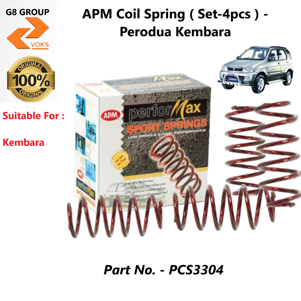 Apm Coil Spring (Set-4pcs) - Perodua Kembara (PCS3304) | Shopee Philippines