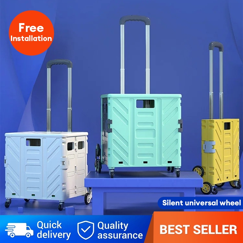 New 75L Big Folding Shopping Cart With Cover Trolley Cart Market ...