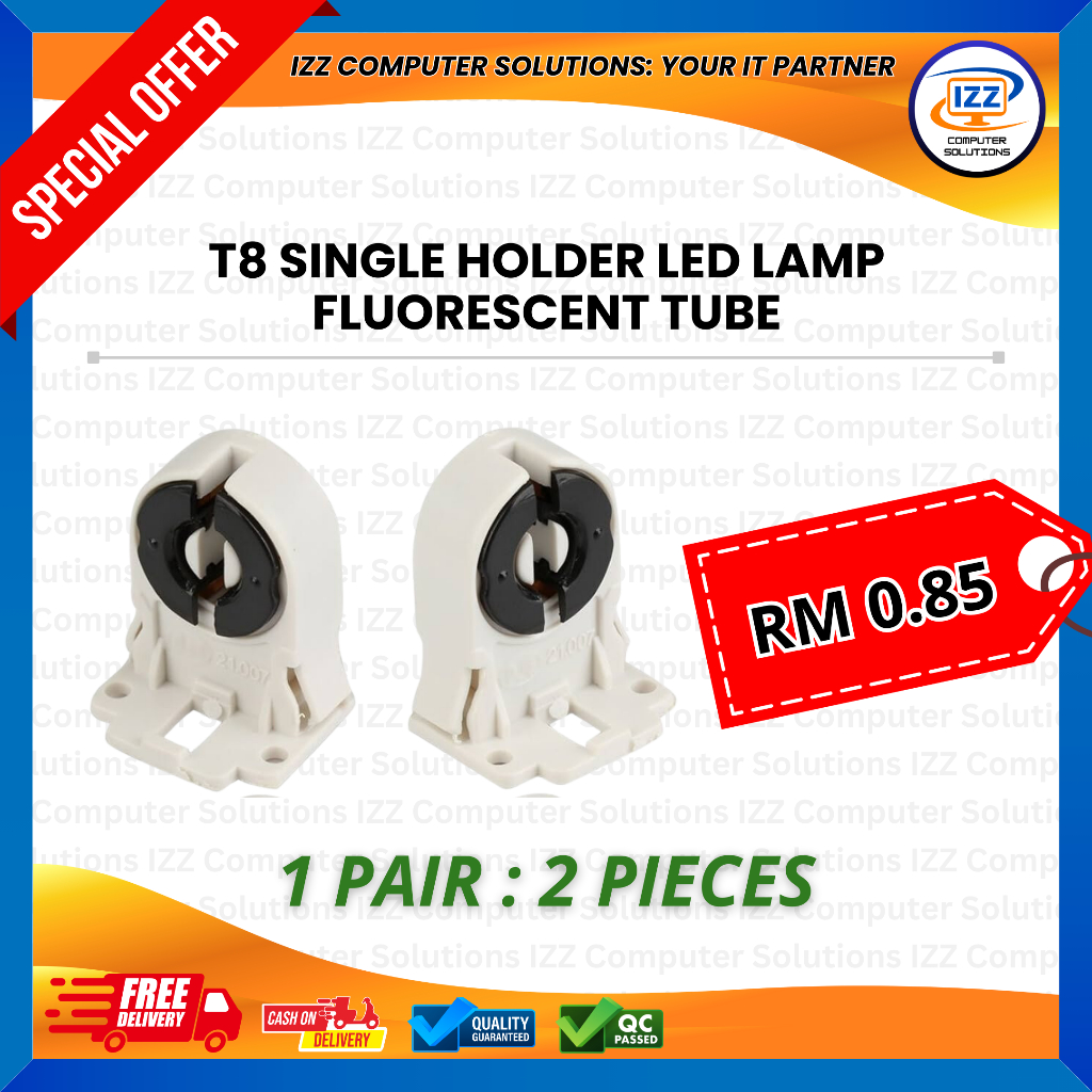 LED TUBE HOLDER T8 FLUORESCENT TUBE HOLDER T8 LAMP HOLDER | Shopee ...