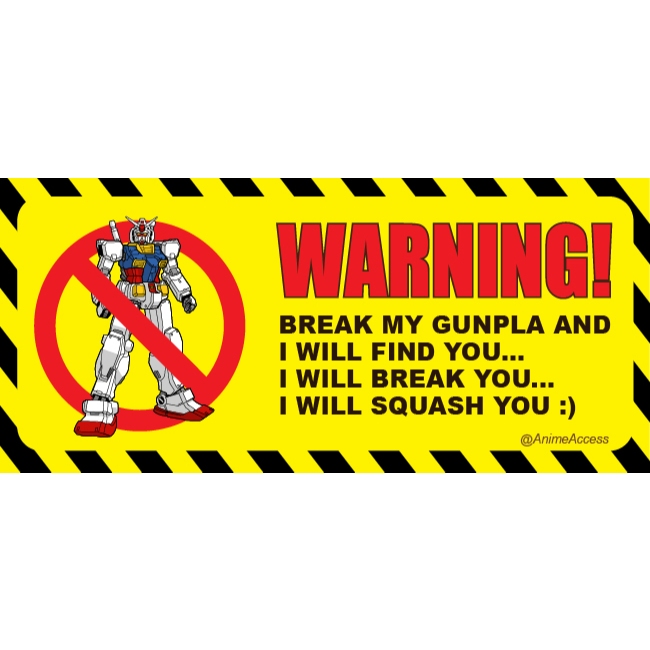 Warning Do Not Touch My Collection Toys Gundam Action Figure Sticker ...