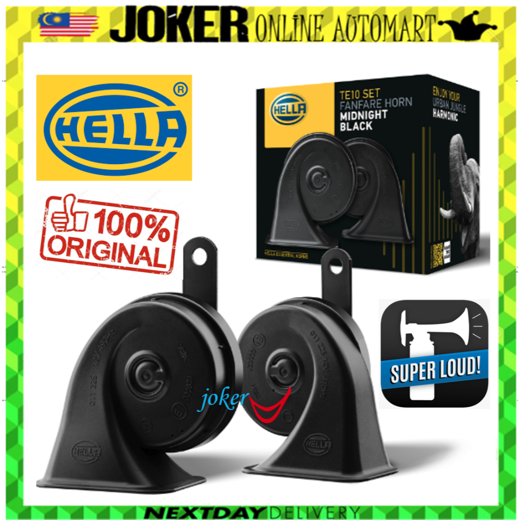 HELLA MIDNIGHT BLACK TWIN TONE BM HORN 12V CAR MOTORCYCLES HORN ...