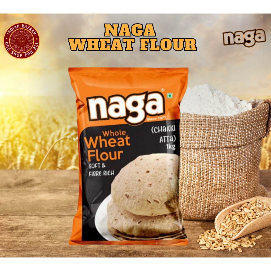 Naga Whole Wheat Atta Flour 1 kg Chakki Atta 1 kg Wheat Flour Soft and ...