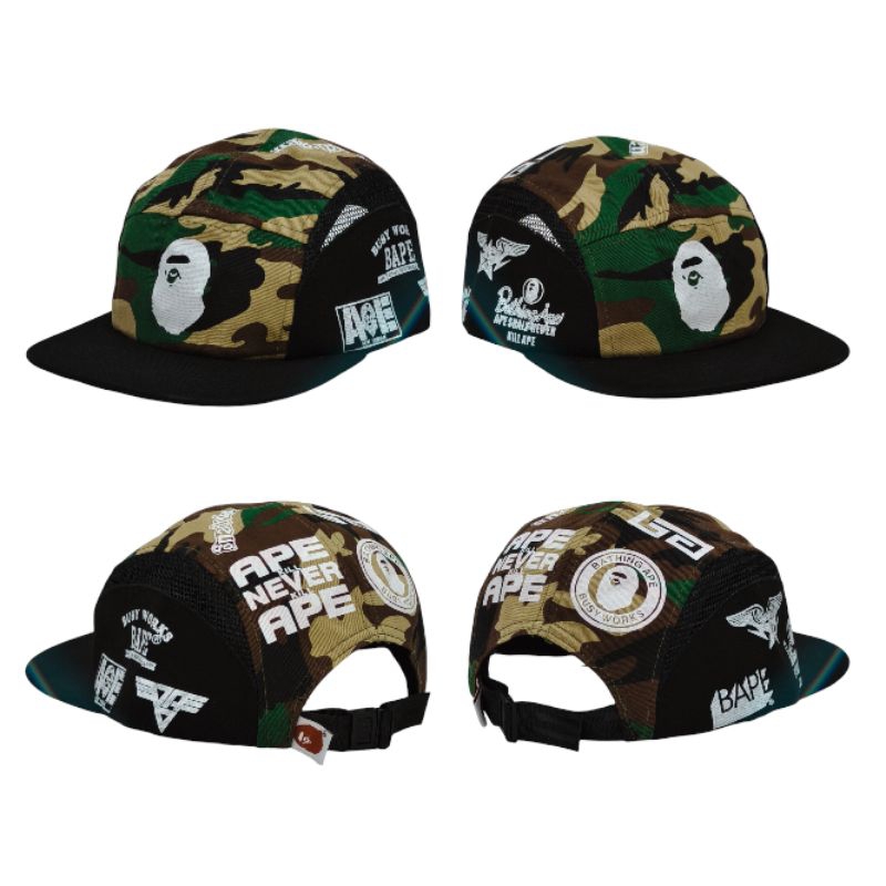 Bape camo 5 panel cap topi | Shopee Philippines