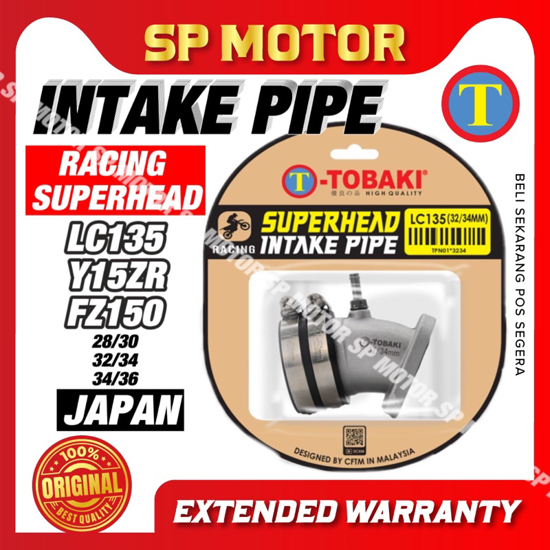 LC135 / FZ150 / Y15ZR TOBAKI RACING INTAKE PIPE FOR RACING AND SUPER ...