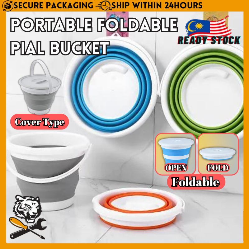Foldable Bucket Collapsible Pail Portable Outdoor Travel Car Wash ...