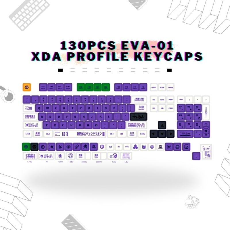 130pcs Eva-01 PBT Keycaps XDA Profile for Mechanical keyboard | Shopee ...