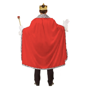 Premium Quality Adult King Costume Set King Cape Queen Robe Red Cloak ...
