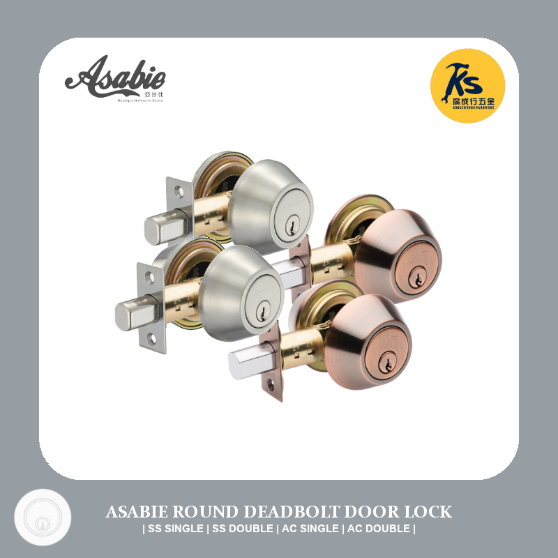 ASABIE Round Dead Bolt Door Lock ( SS SINGLE SS DOUBLE AC SINGLE AC ...