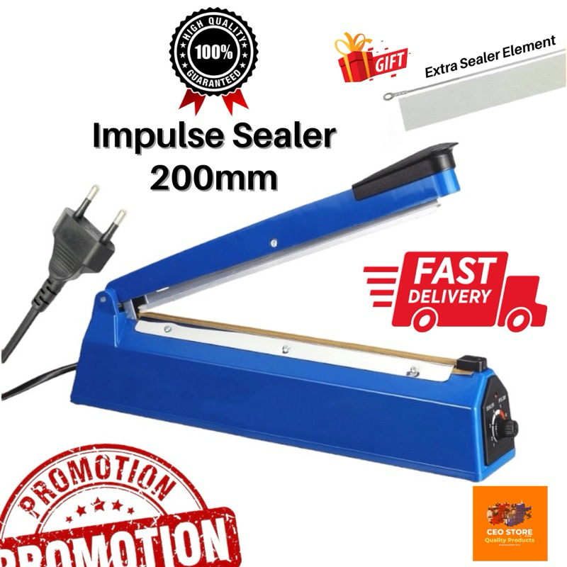 Impulse Sealer 200mm Heating Seal Film Poly Plastic Package Bag Heat ...