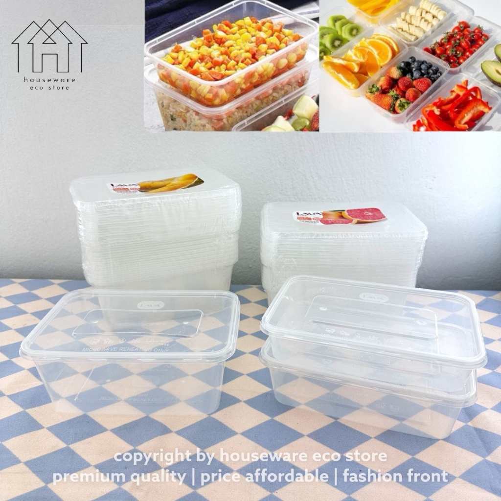 LAVA Disposable Plastic Rectangle Container / Fruit Salad Lunch Box ...
