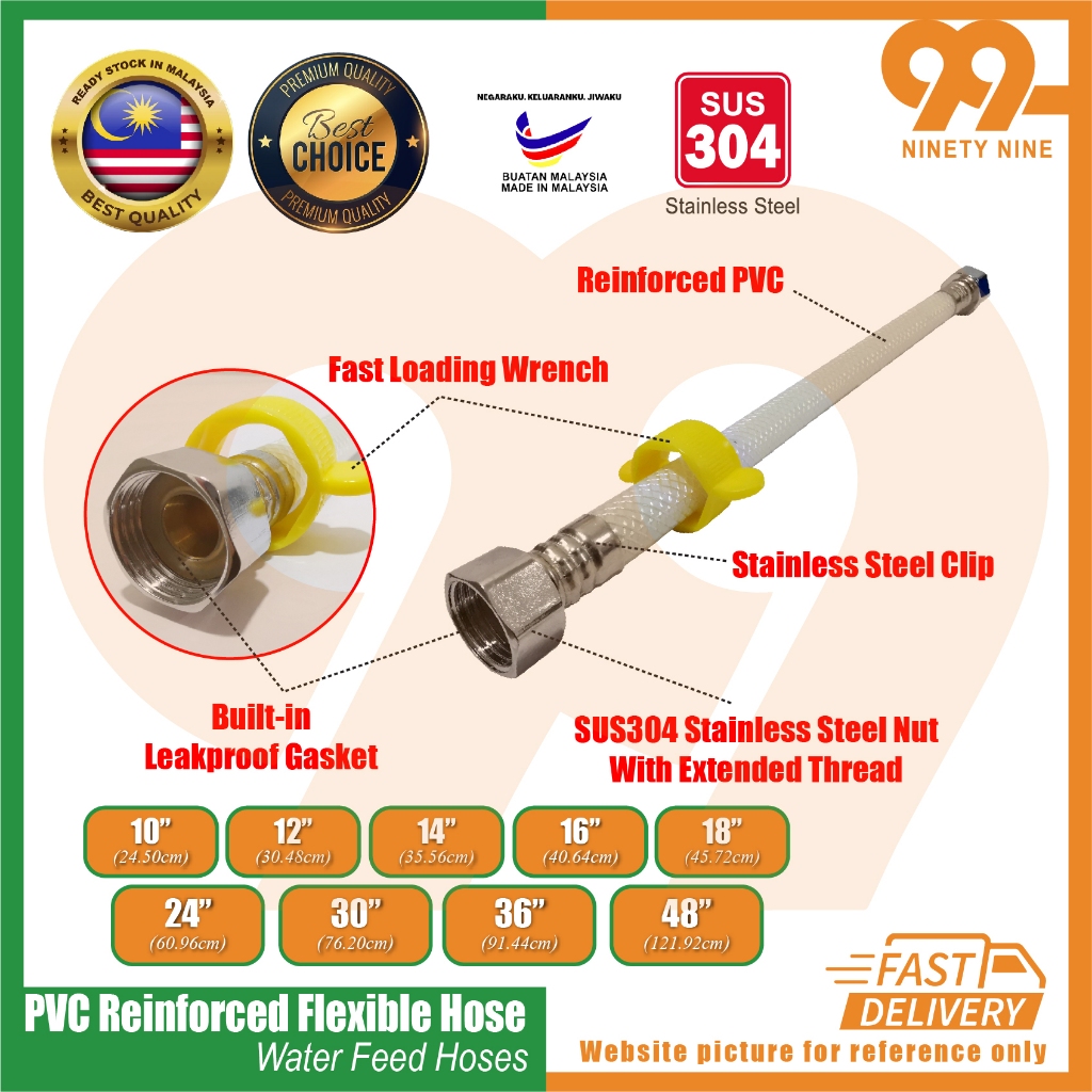 PVC Flexible Hose PVC Braided Hose with Stainless Steel Nut Connector ...