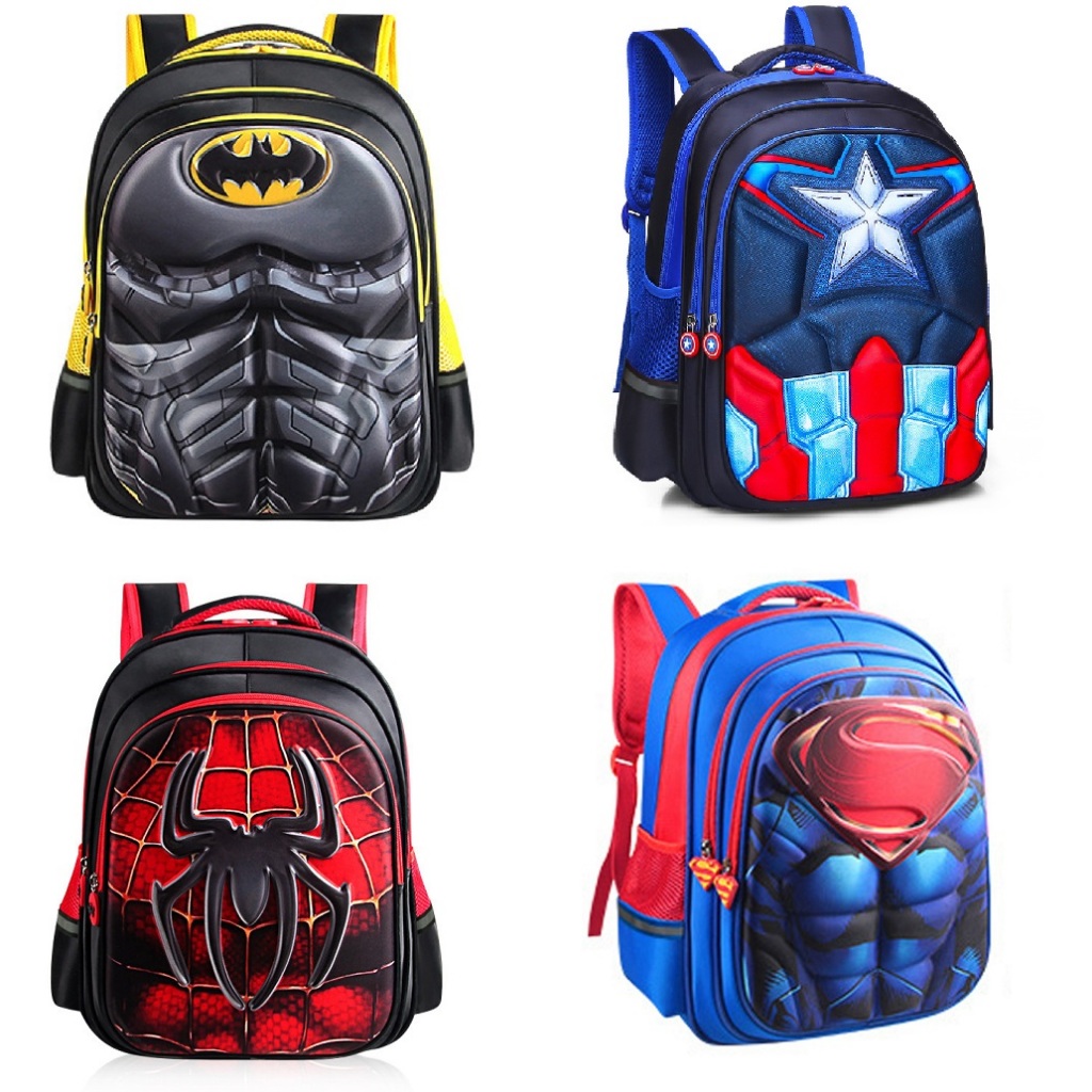 43cm x 31cm x 18cm Height Superhero School Bag Backpack Kids Beg ...