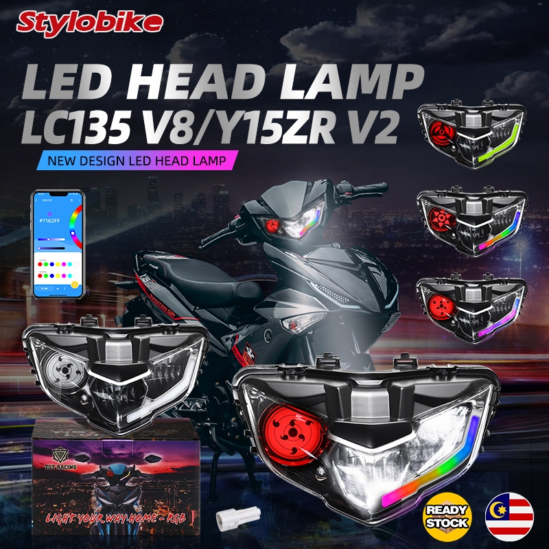 Lampu Depan Y15ZR V2 LC135 V8 New Headlight Front Lamp Sharingan Lamp APP Custom Plug And Play ...