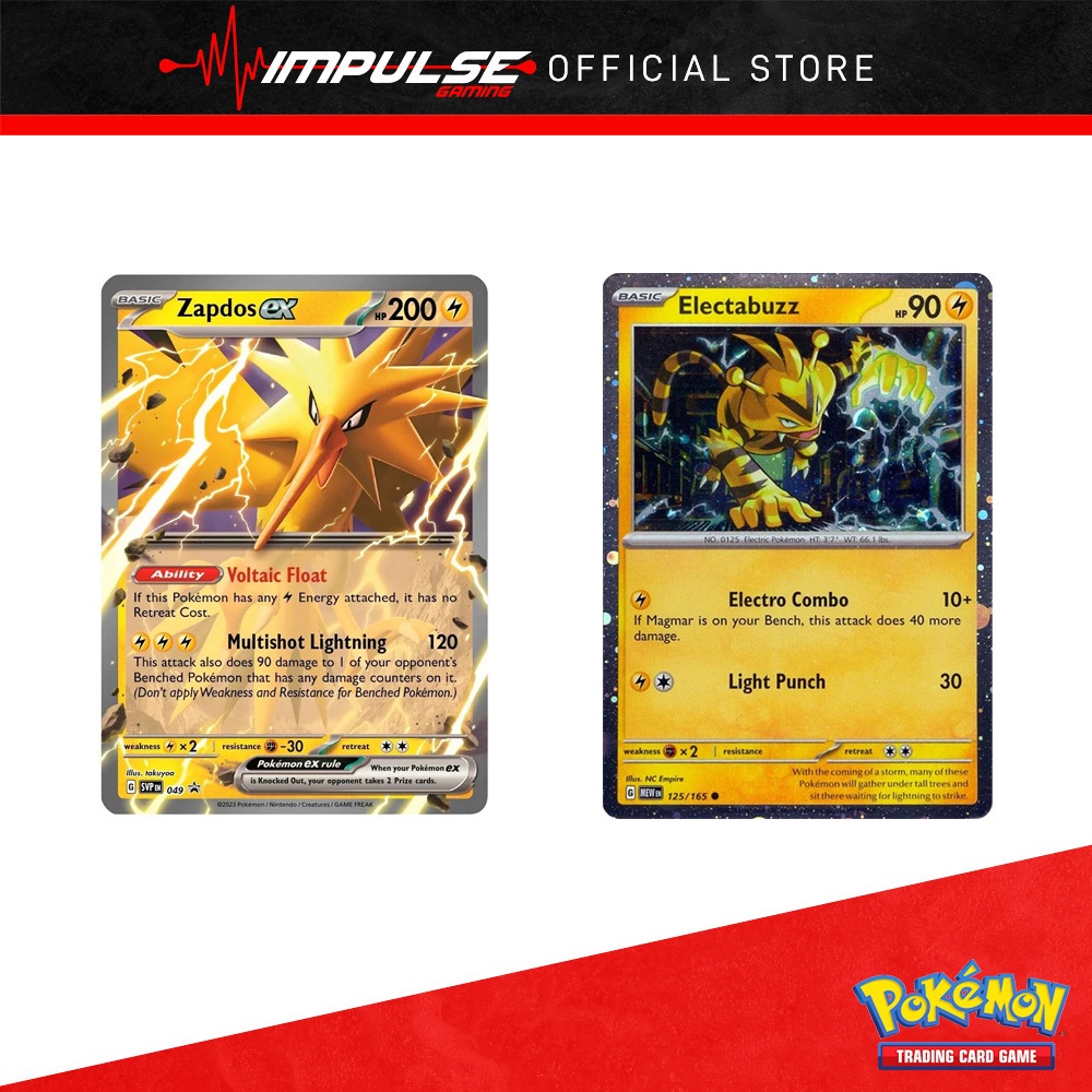 Pokemon Tcg Scarlet & Violet Zapdos EX & Electabuzz Bundle - SVP049 ...