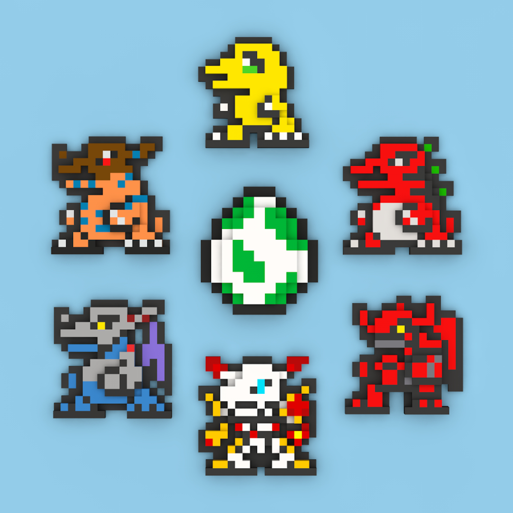 Digimon Digivice Vpet Version 1 Pixel Art Classic Look Colour Figure ...