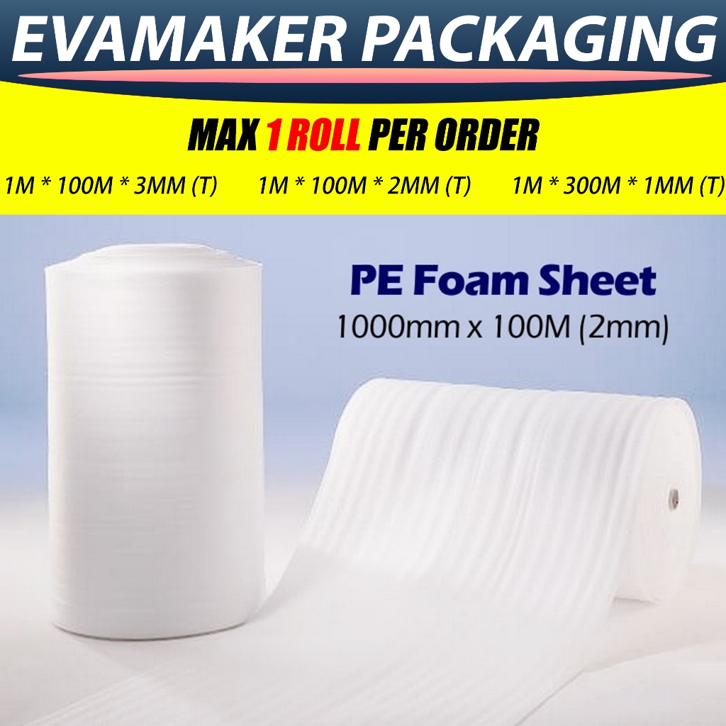 PE Foam Roll 1M x 100M x 3MM(T)/ 1M x 100M x 2MM(T)/ 1M x 300M x 1MM(T ...