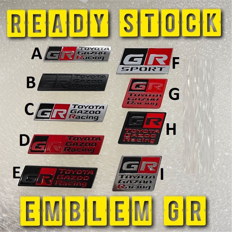 GR toyota gazoo racing emblem metal plate gr sport toyota hilux yaris ...