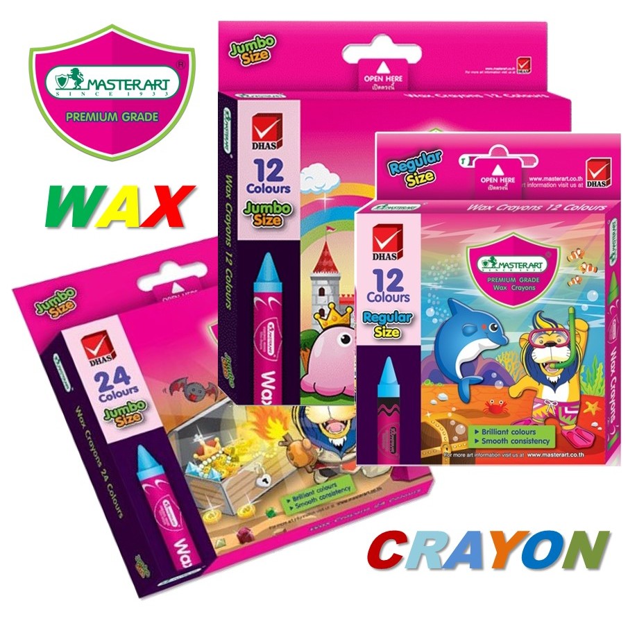 Master Art Wax Crayon Regular / Jumbo / 12 / 24 Colors | Shopee Philippines