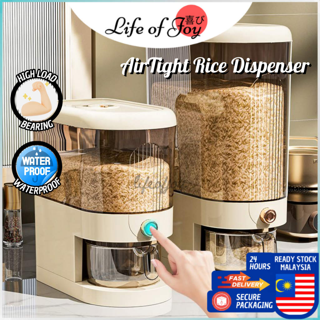 LOJ 5KG/10KG Slim Rice Dispenser Insect Moisture Proof Rice Storage ...