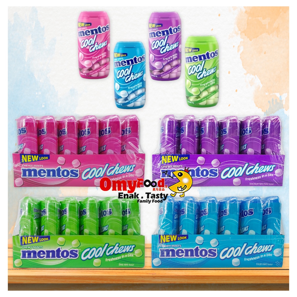 30g x 12Bottles Mentos Cool Chews [Mixed Berry / Lime Mint / Fresh Mint ...