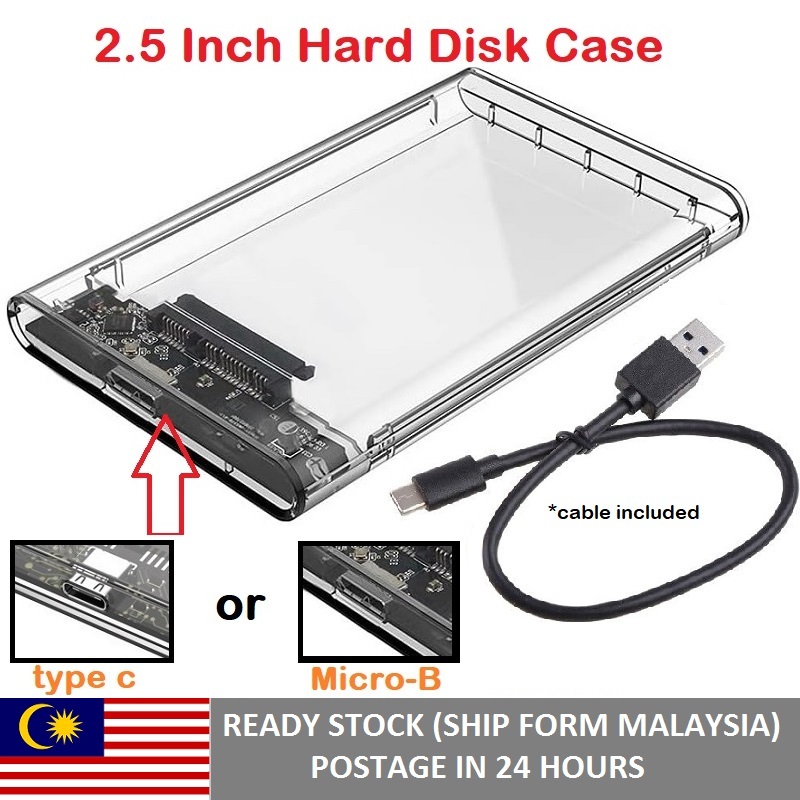 External Hard Disk Case 2.5 inch Free SATA/TypeC to USB 3.0 Cable ...