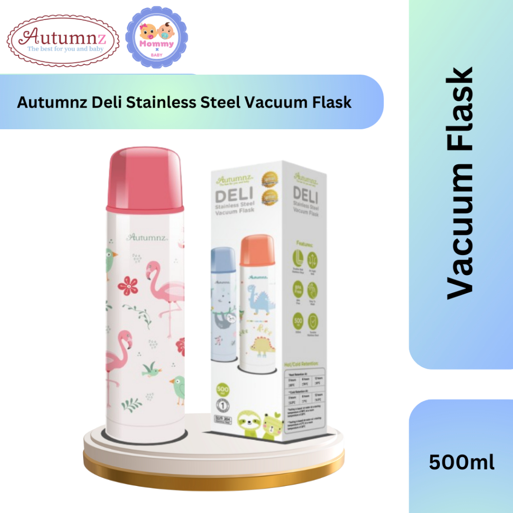 Autumnz Deli Stainless Steel Vacuum Flask 500ml (Flamingo) | Shopee Philippines