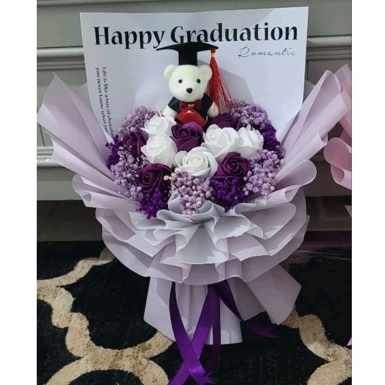 happy graduation aesthetic bouquet with bear | Shopee Philippines