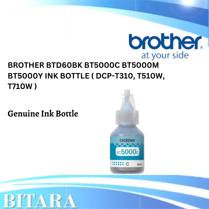 Brother High Yield Ink Bottle BTD60BK / BT5000C / BT5000M / BT5000Y (NO ...