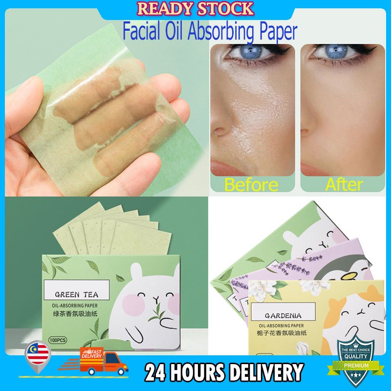 Facial Oil-Absorbing Paper 100 Pieces Portable Removable Fragrance Oil ...