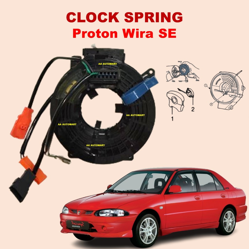 WARRANTY Proton Wira SE Airbag Spring Cable Clock Spring Steering ...