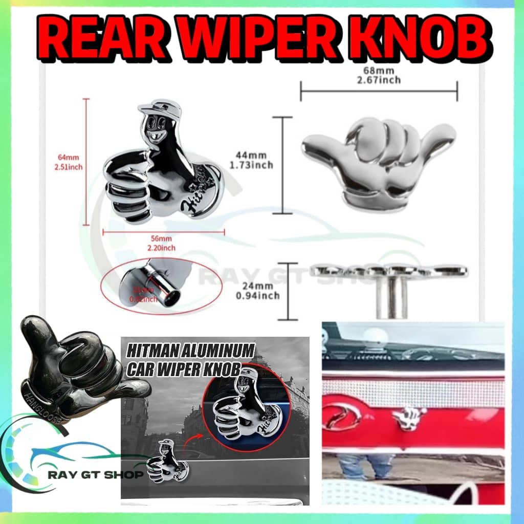 Rear Wiper Knob Chrome Wiper Hat universal Glanz Hitman Han loose ...