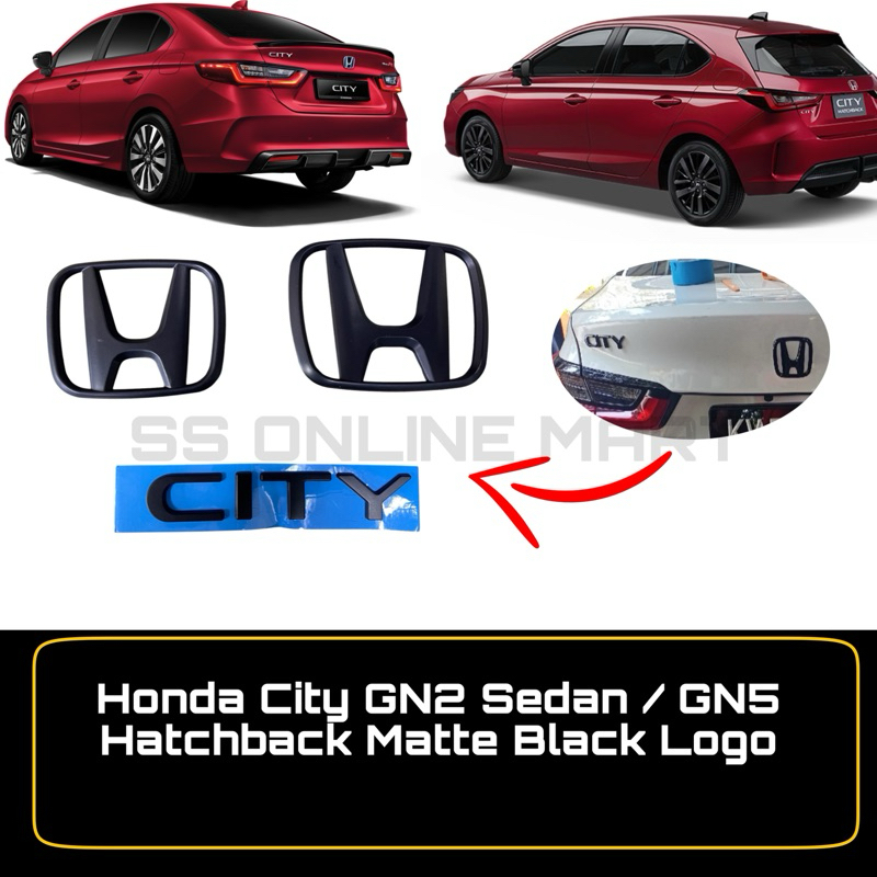 Honda City GN2 Sedan GN5 HB Front Rear Emblem City Worlding Logo Matte ...