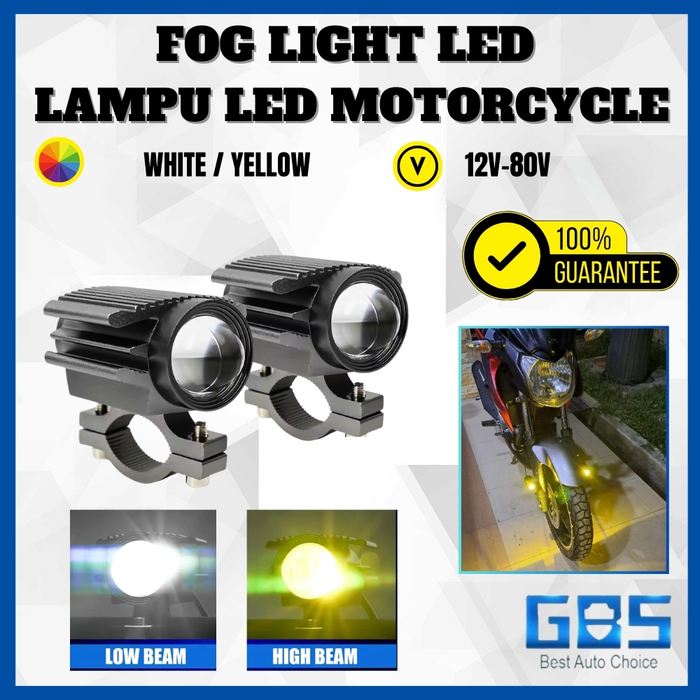 GBS CAR LED 2 Colors 12V 24V Motorcycle Spot Light LED Fog Lamp 6000LM ...