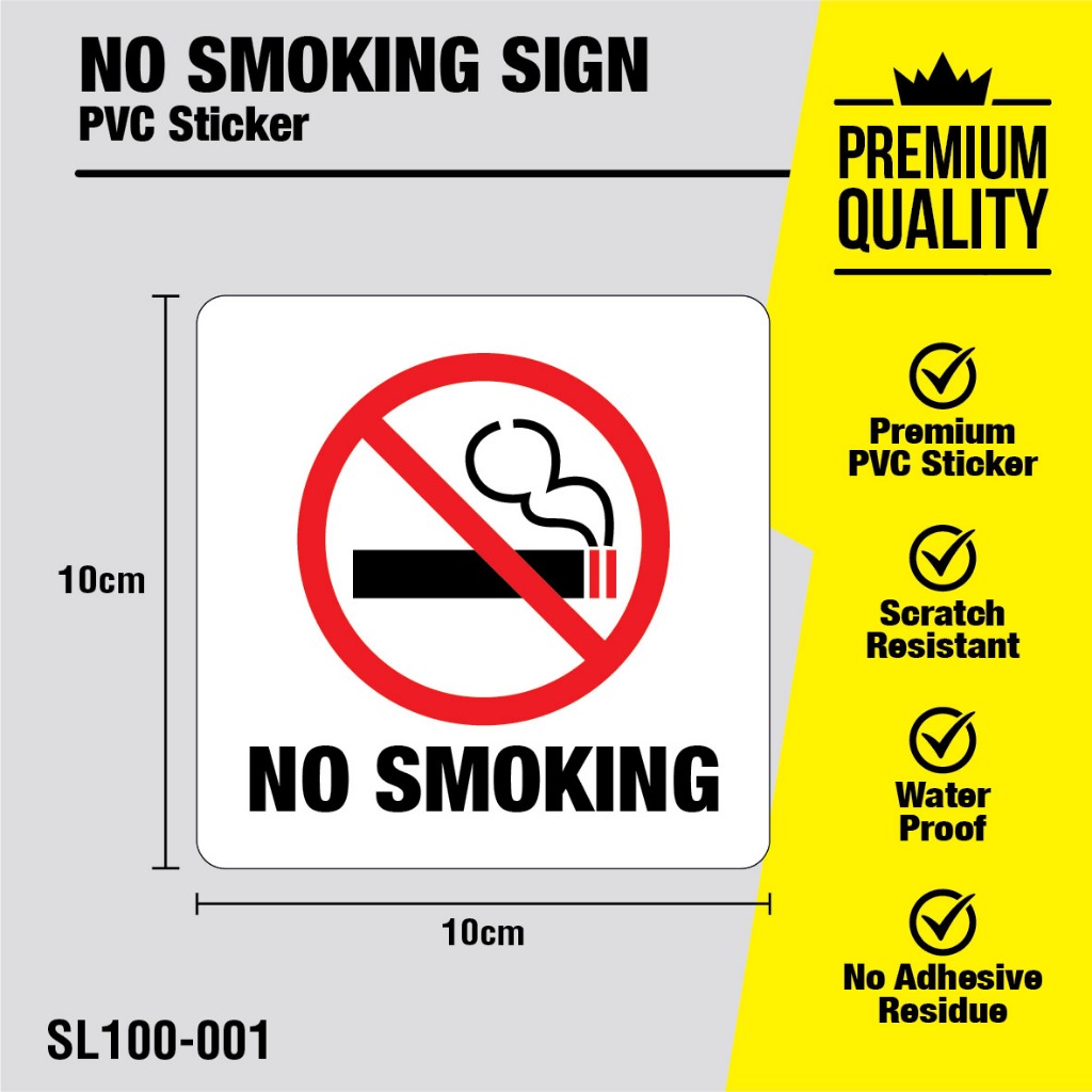 Signage for No Smoking / Dilarang Merokok (10cm x 10cm) | Shopee ...