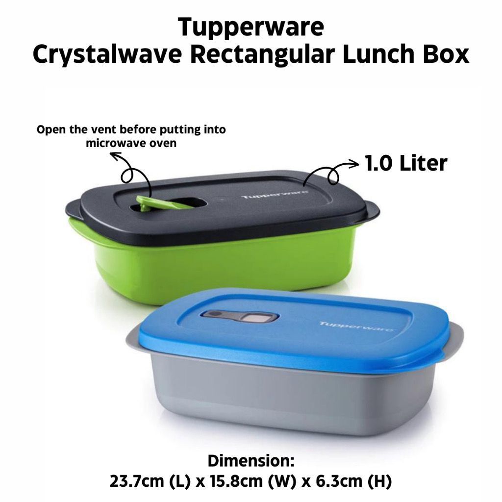 Tupperware Crystalwave Rectangular Lunch Box 1L (1pc) | Shopee Philippines