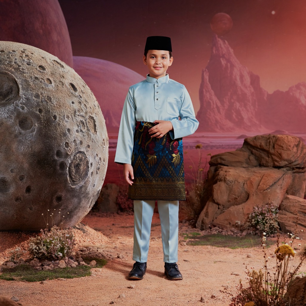 B35 POWDER BLUE - BAJU MELAYU BUDAK BULAN BINTANG (2024) | Shopee ...