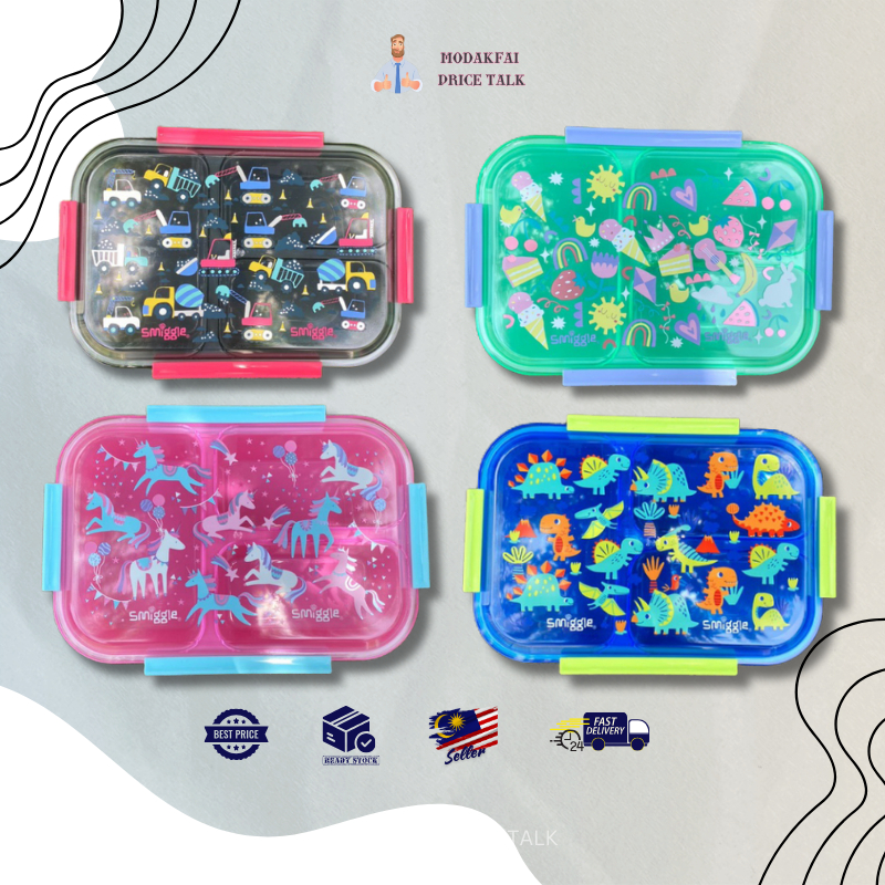 Smiggle Bento Lunch Box Bekal Bekas Makanan School Students Portable ...