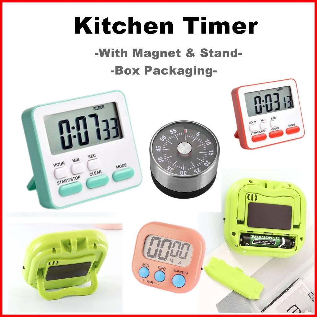 Digital Kitchen Timer Cooking Baking Oven Loud Alarm Clock Magnetic ...