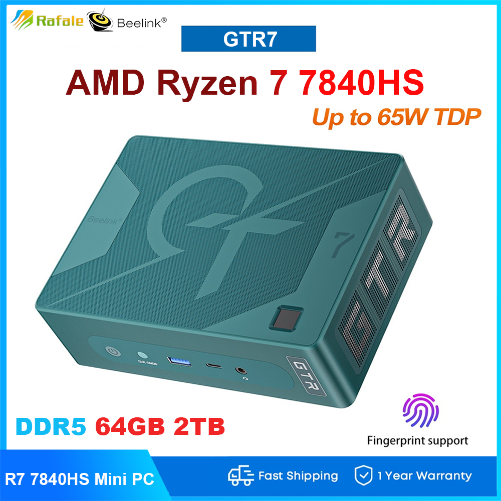 Beelink GTR7 AMD Ryzen 7 7840HS WiFi6 Windows 11 Pro Mini PC DDR5 32GB ...