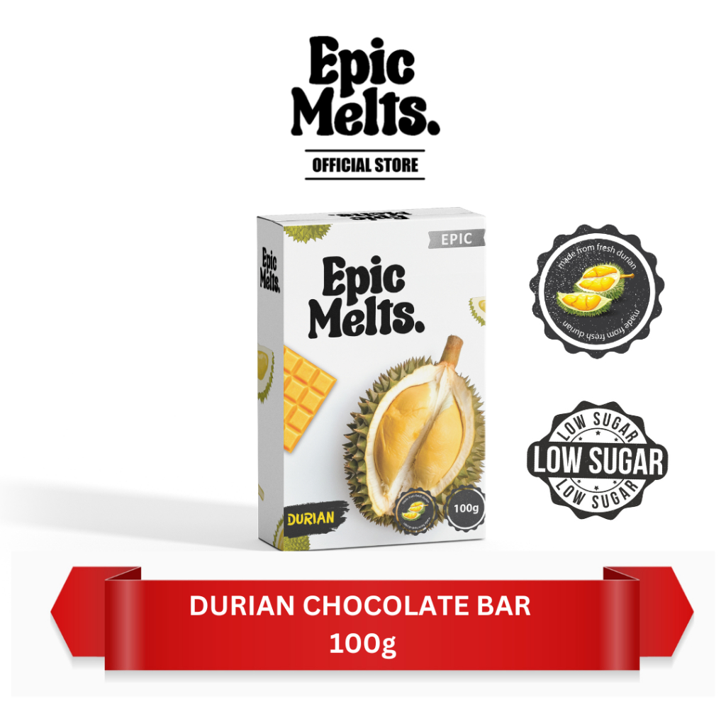 EpicMelts Durian Chocolate Bar (Made from REAL durian) 100g x 1 packet ...