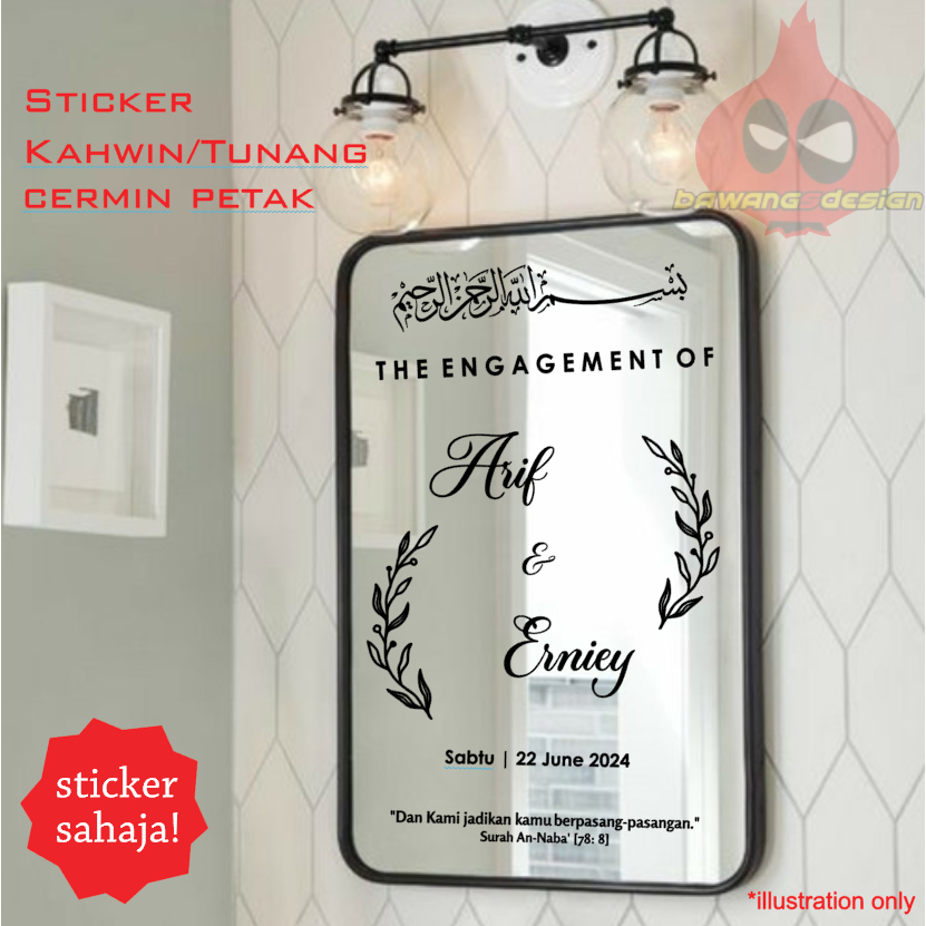 Sticker welcome board nikah kahwin utk cermin petak/segi empat | Shopee ...
