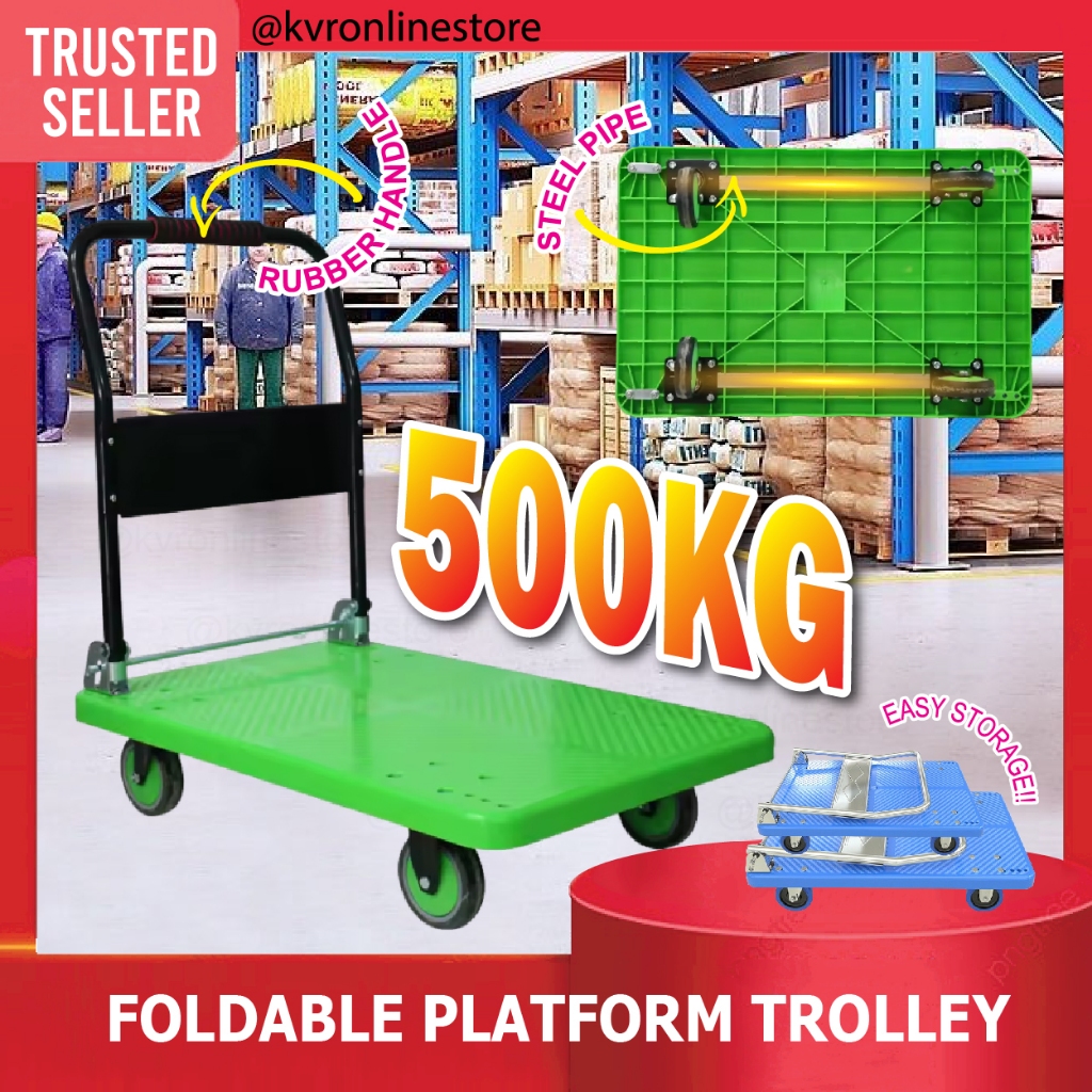 Super Heavy Duty Foldable Handle Platform Trolley 360 Rotation Wheel ...