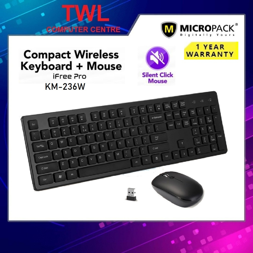 Micropack Wireless Mouse and Keyboard Combo KM-236W(1Y Warranty ...