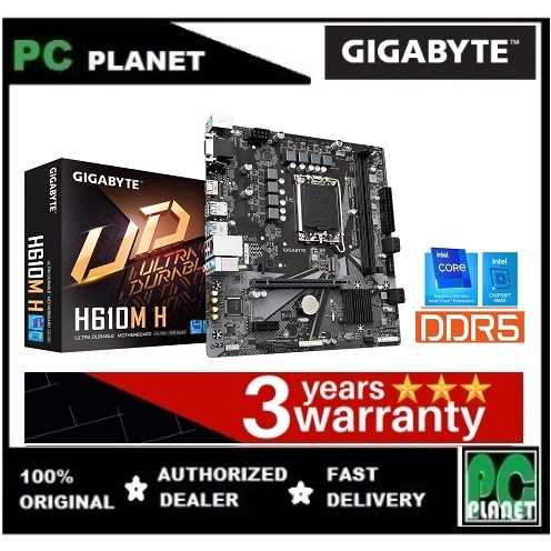 Gigabyte H610M H DDR5 Intel LGA1700 H610 Micro-ATX Motherboard Supports ...