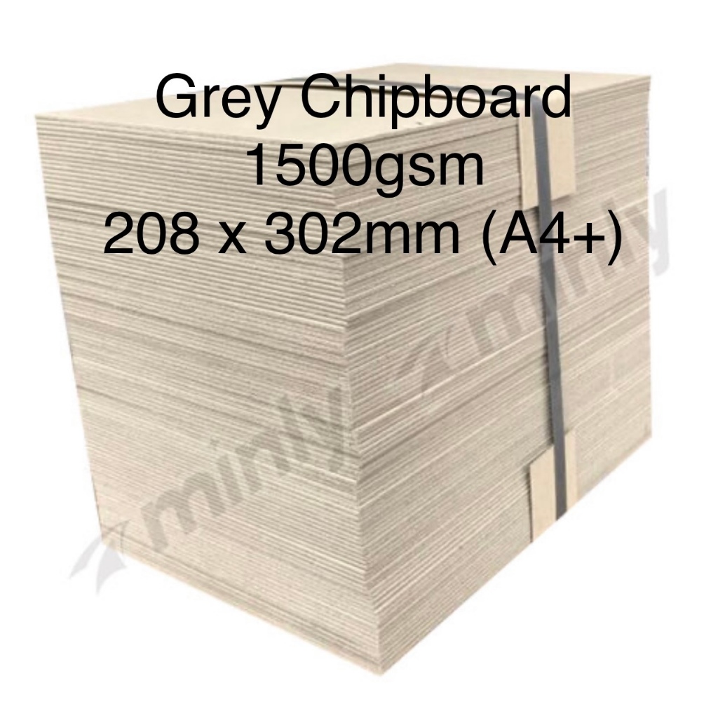 Grey Chipboard / 1500gsm / 208 x 302mm / for A4 size thesis book cover ...