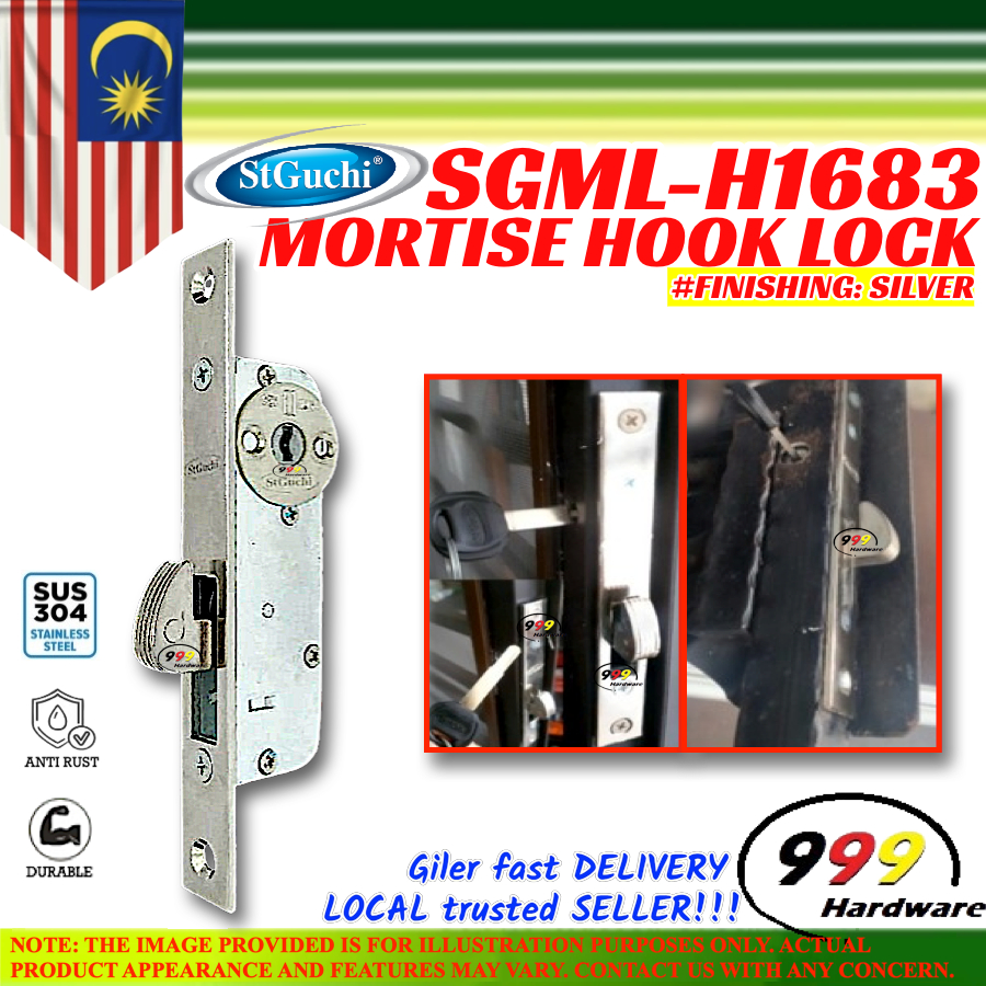 999 ST GUCHI 1683 Mortise Hook Lock/Grill Door Lockset/Sliding Door ...
