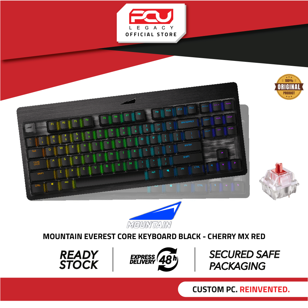 MOUNTAIN EVEREST CORE KEYBOARD BLACK - CHERRY MX RED (MG-EVK2B-CR1-US ...