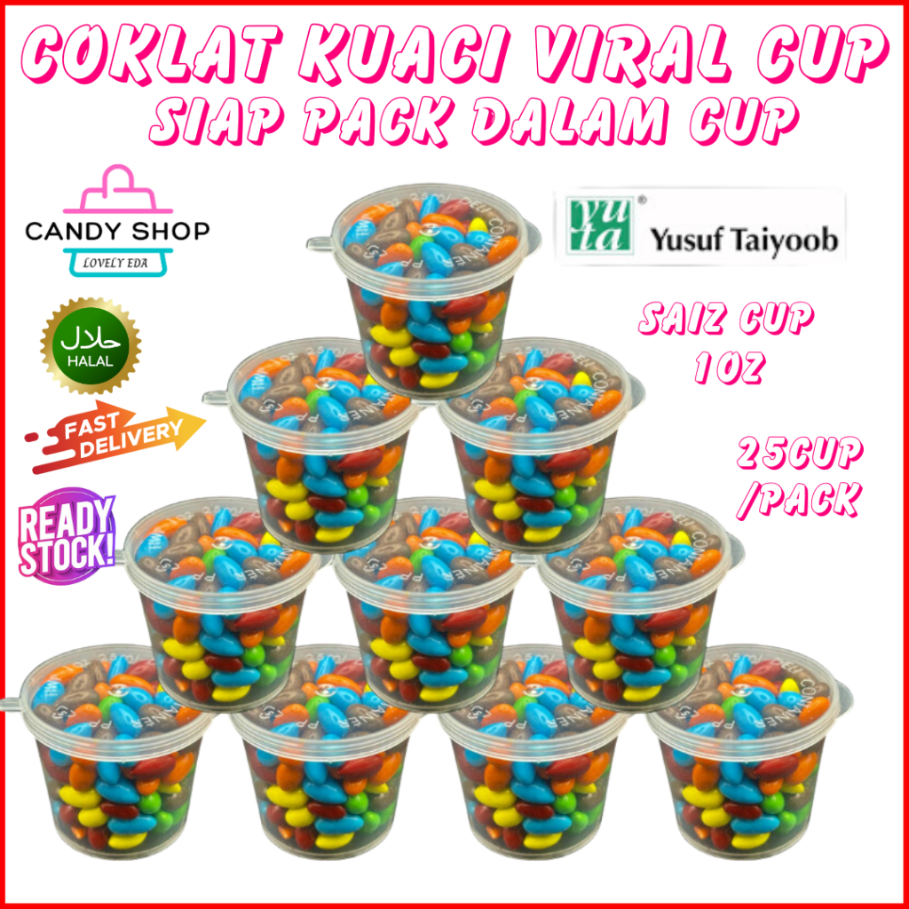 COKLAT KUACI VIRAL ( 25 CUP/1oz ) Sunflower Seed Chocolate Doorgift ...